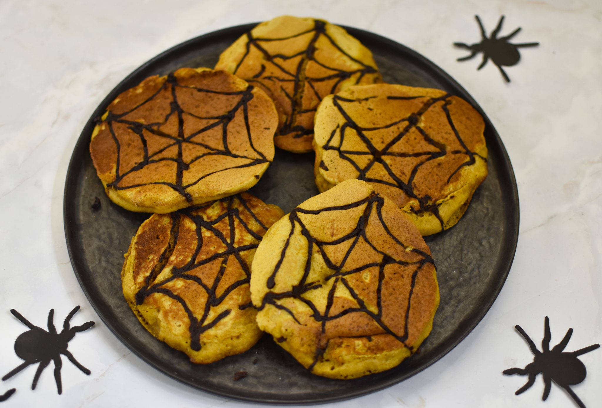 Halloween Spider web Pancakes - Anne Travel Foodie
